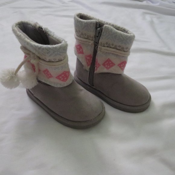 Disney | Shoes | Disney Frozen Gray Fair Isle Boots | Poshmark